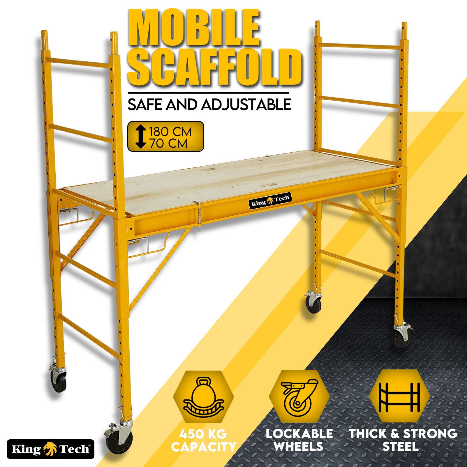 450KG Mobile Safety Scaffold Scaffolding High Work Platform Ladder ...